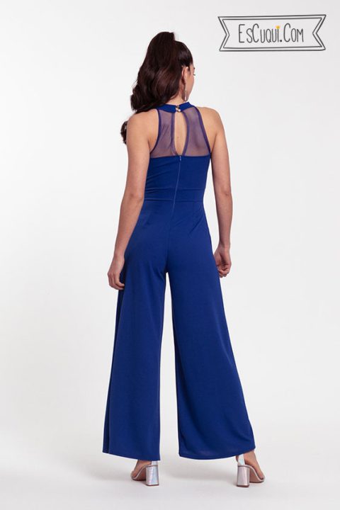 Mono fiesta mujer azulón cuello halter ⋆ EsCuqui